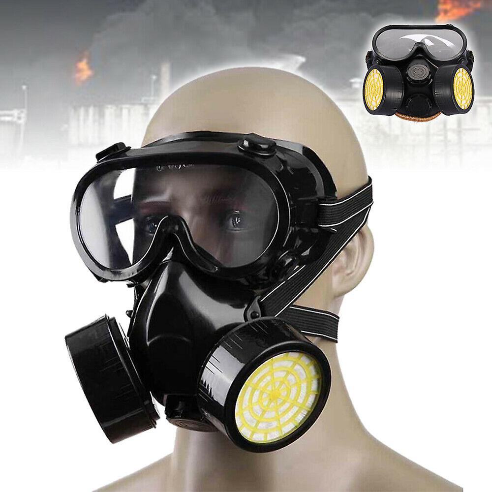 Safety Respirator Gas Face Mask Chemical Dustproof Filter Emergency Eye ...