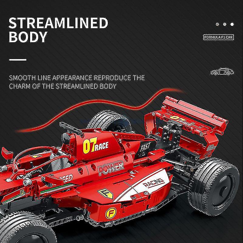 The Red F1 Super Fast Racing Car 11007 Model Building Blocks Bricks 1:8 ...
