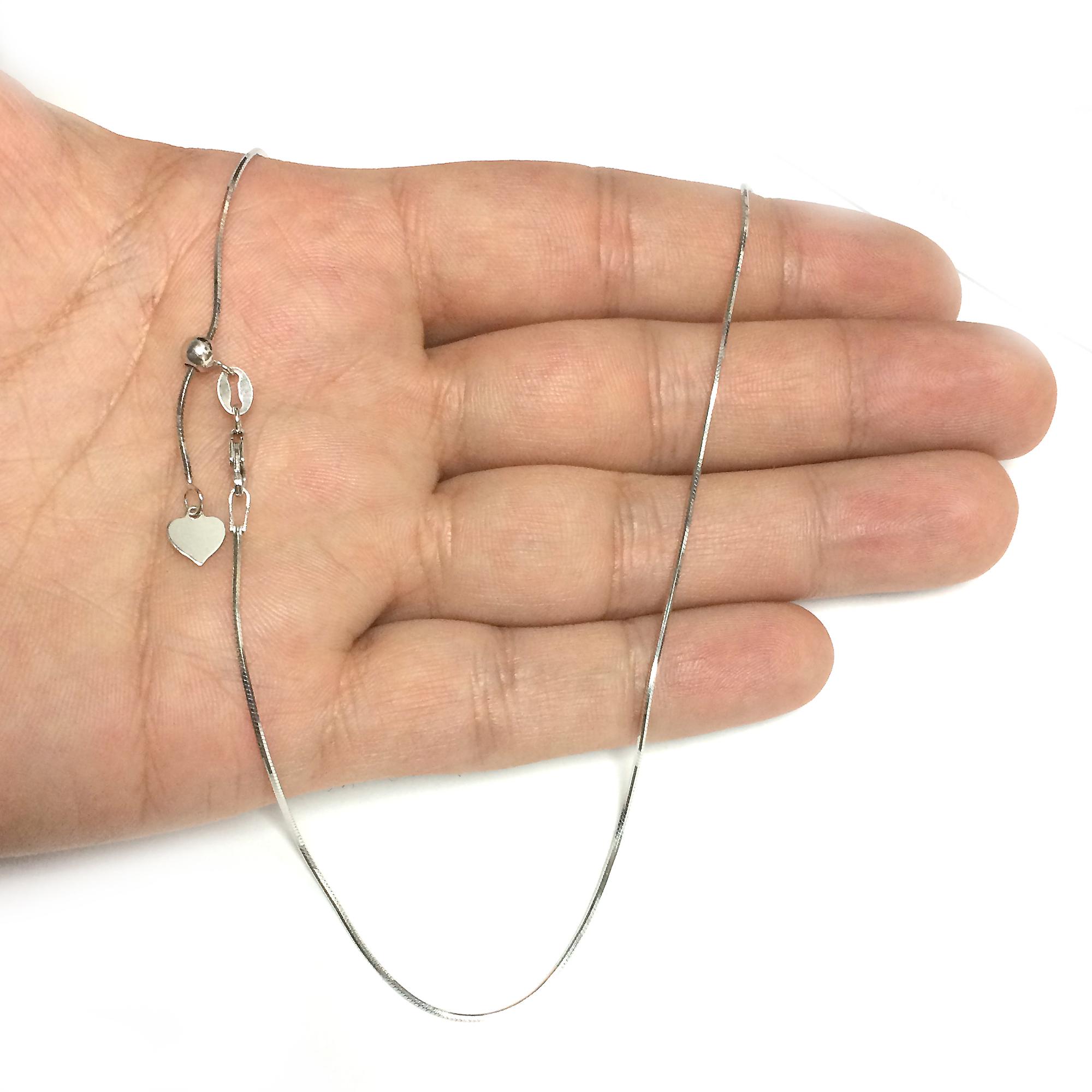 Sterling Silver Rhodium Plated Octagonal Snake Chain Necklace, 1,2mm ...