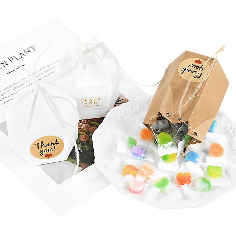 10pcs Hexagon Shape Creative Kraft Paper Candy Boxes Wedding Favors ...