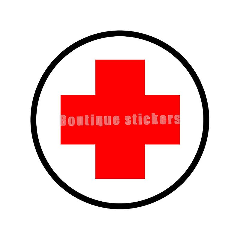 Personalized Red Cross Sticker Red Cross Sign First Aid Sign Sticker ...