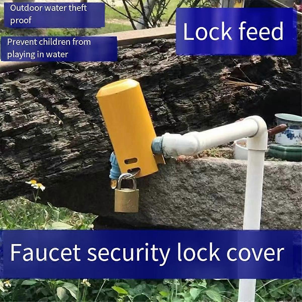 Faucet Protection Lock with Key, Anti-Theft Outdoor Faucet Lock Plate ...