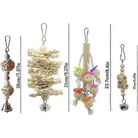 8 packs of bird toys, bird and parrot swing, bird cage toys - natural ...