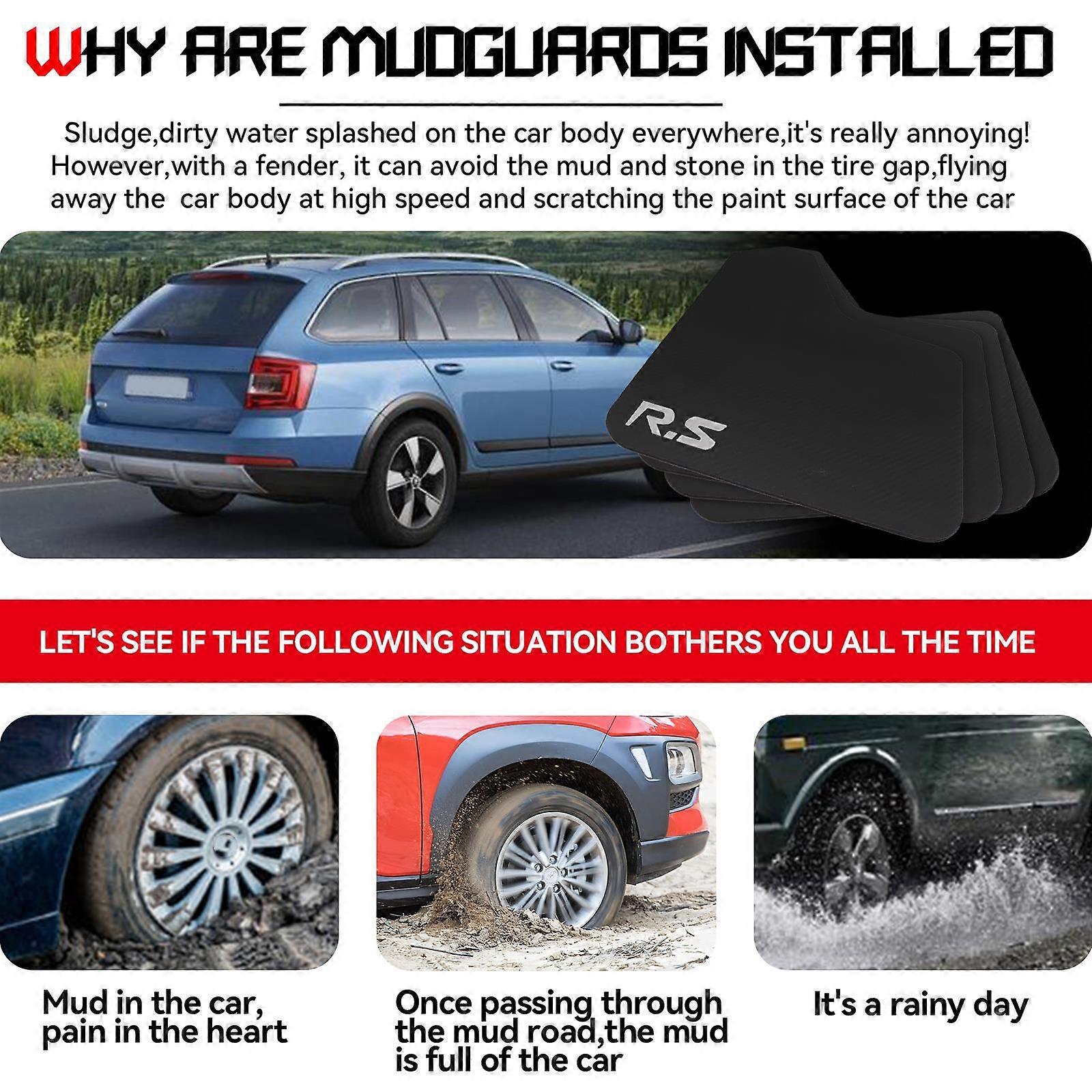 Rally Style Mud Flaps Carbon Fiber Effect Universal Splash Guards ...