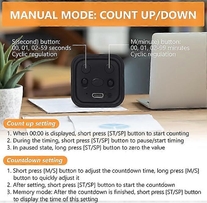 Cube Timer, Rotating Pomodoro Technique Timer, 5/10/30/60 Minutes and ...