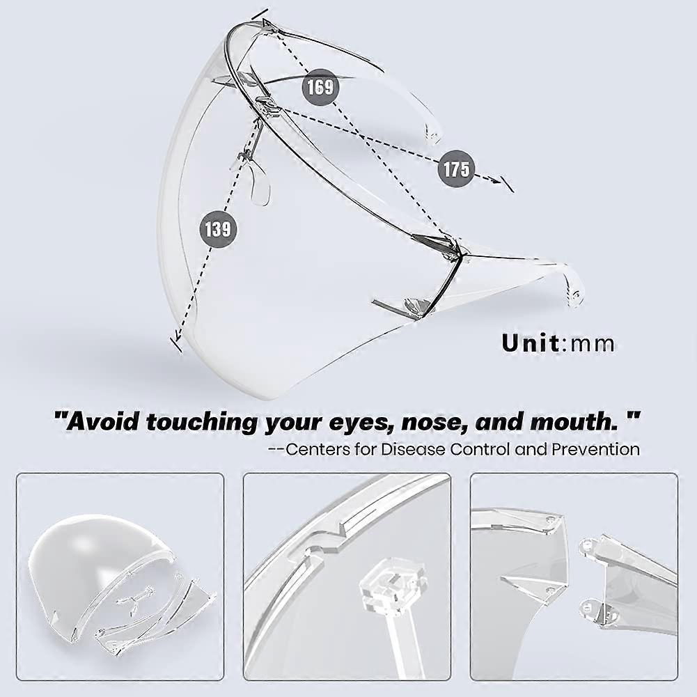 Clear Face Shield Mask Googles Sunglasses Visor Anti-fog Transparent Glasses Protective Eyewear ...