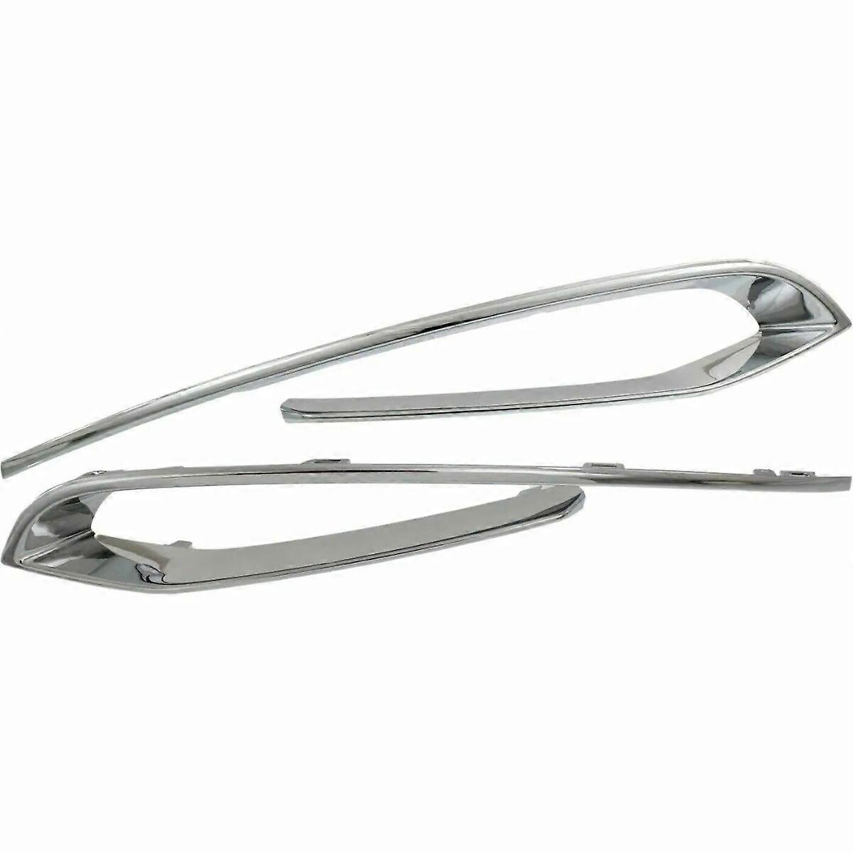 Pair Front Bumper Fog Light Chrome Grill Grille Trim Panel For BMW F10 ...