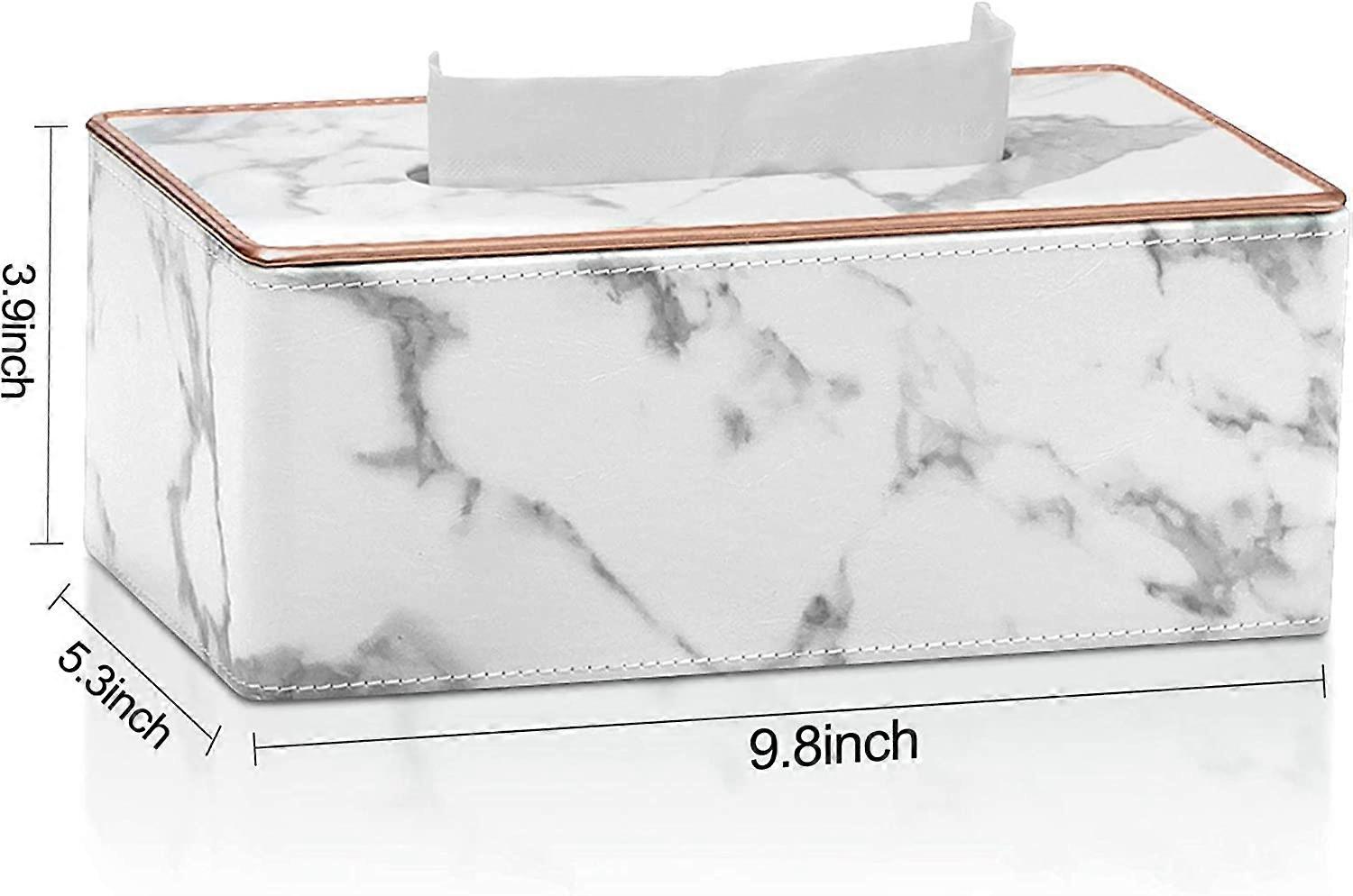 Tissue Box Cover Rectangular PU Leather Facial Tissue Dispenser Box ...