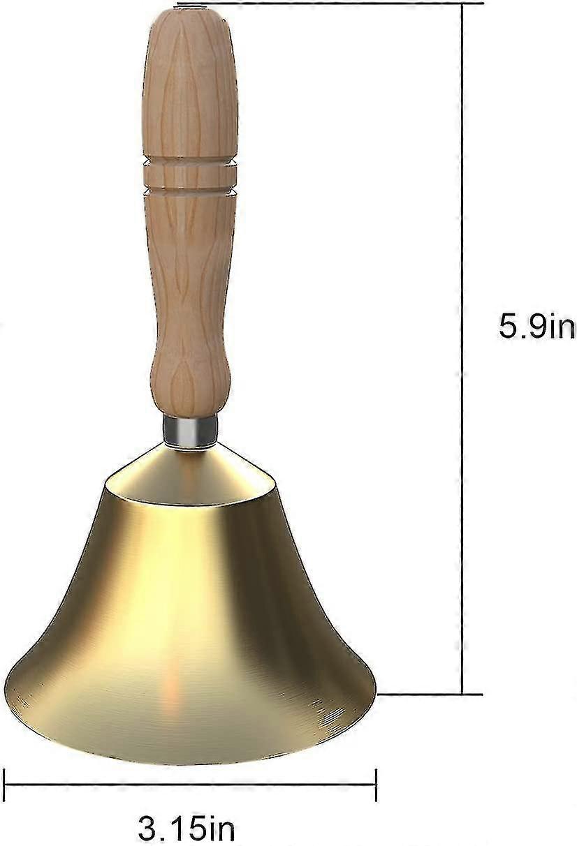 Hand Bell - Hand Call Bell With Brass Solid Wood Handle,very Loud ...