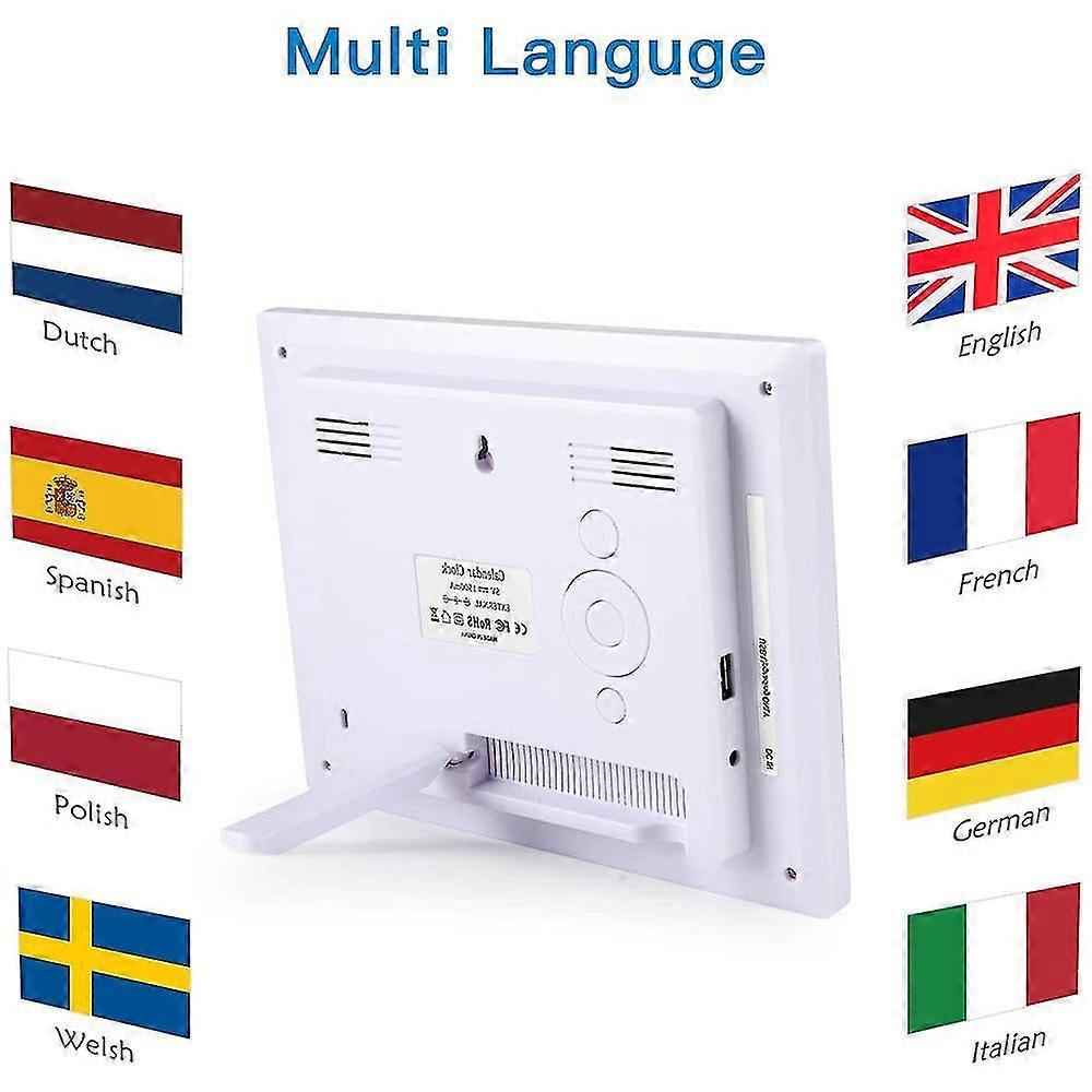 Digital Calendar Alarm Clock Day Clock with 8 Inch Large Display, Alarm ...