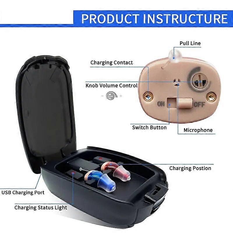 Rechargeable Hearing Aid Mini Invisible Digital cic Adjustable Tone ...
