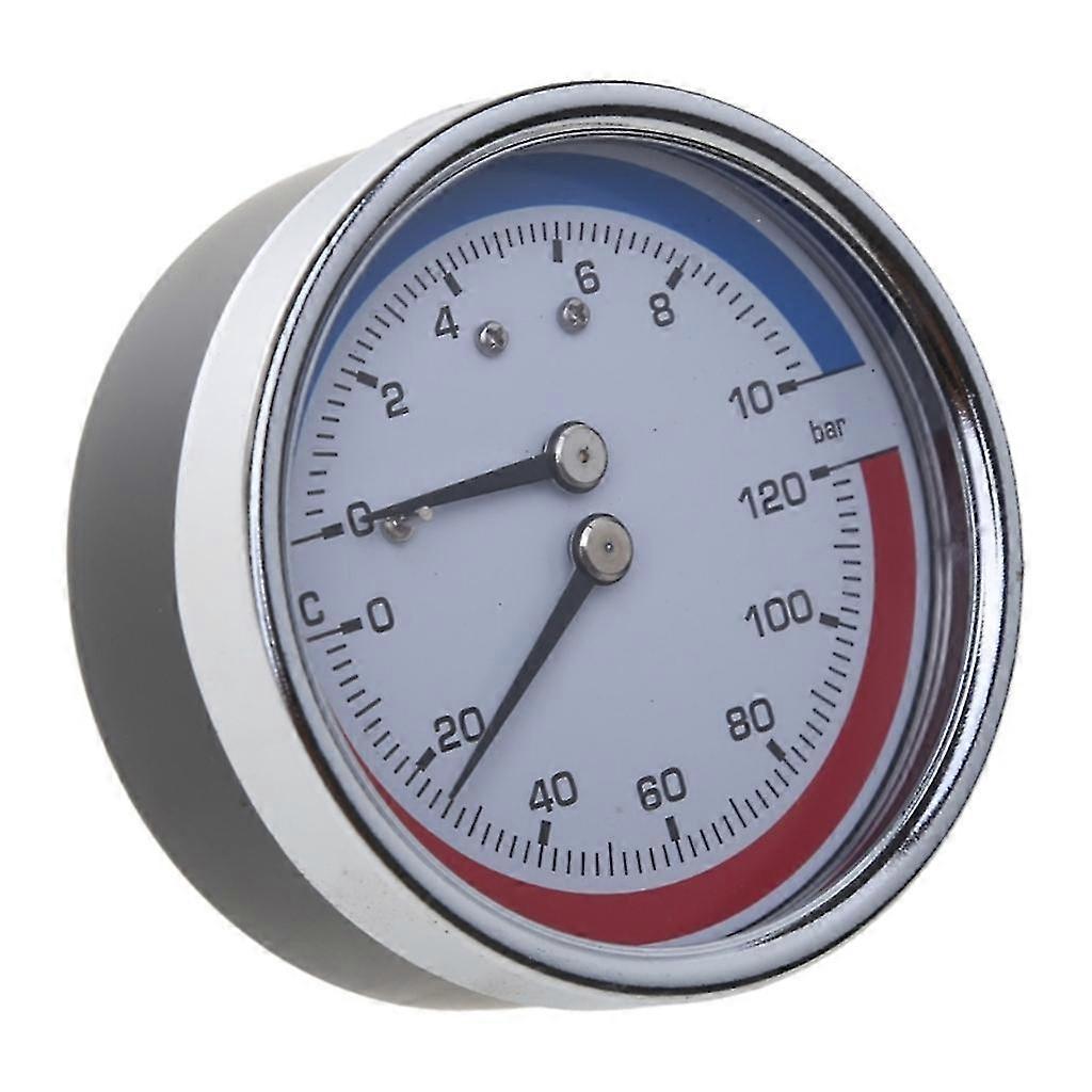Thermo-manometer Temperature & Pressure Gauge Up To 120 & 10 Bar 1/8/1/4-inch | Fruugo UK