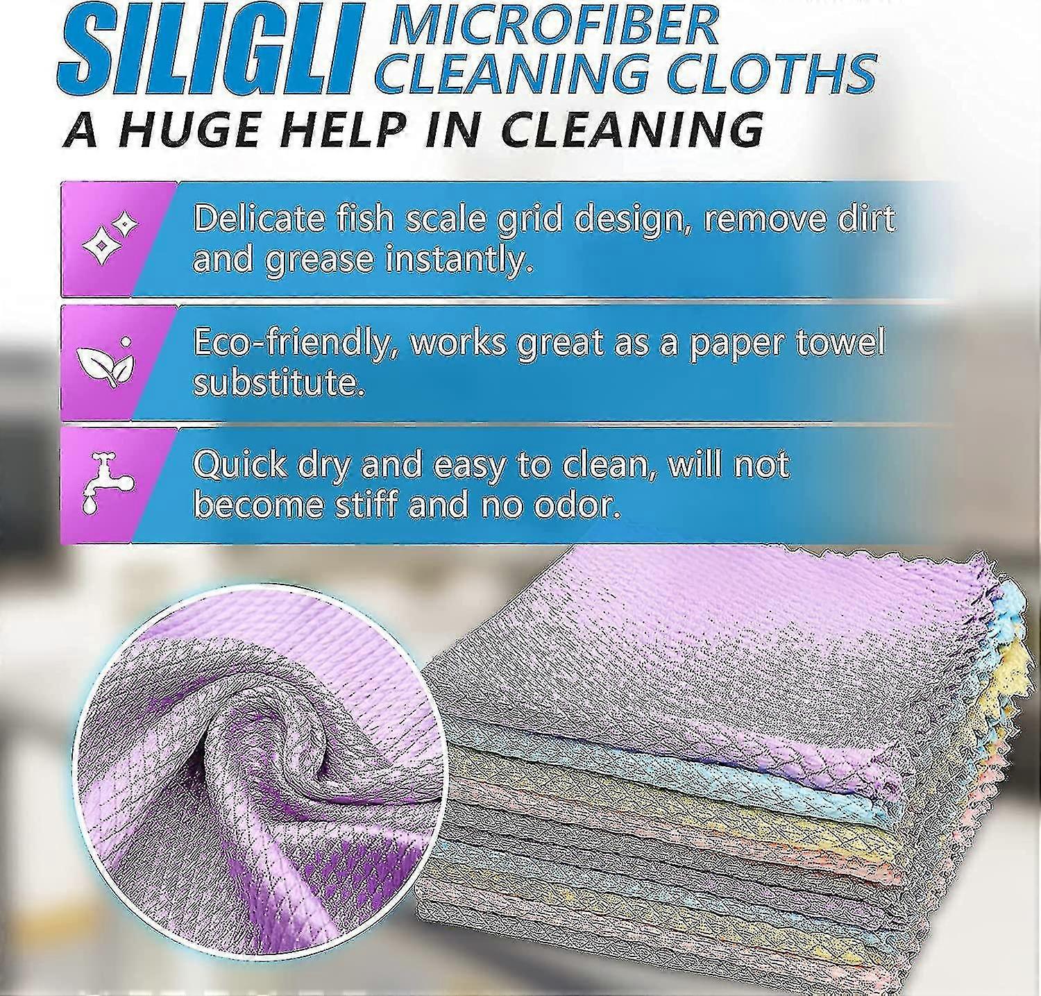 Streak Free Miracle Cleaning Cloths, Reusable Kitchen Towels, Easy ...
