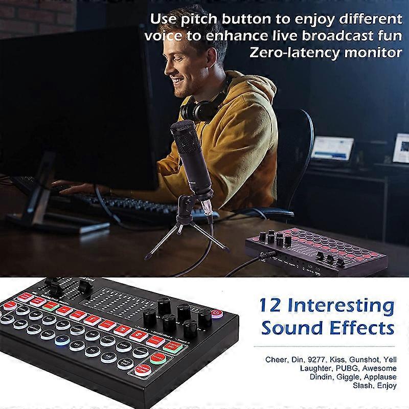 Sound Mixer Board,Live Sound Card Voice Changer with Multiple Sound ...