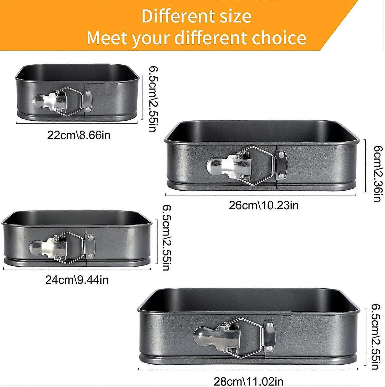 Set of 4 Cake Molds Adjustable Springform Cake Mold Removable Mold Non ...