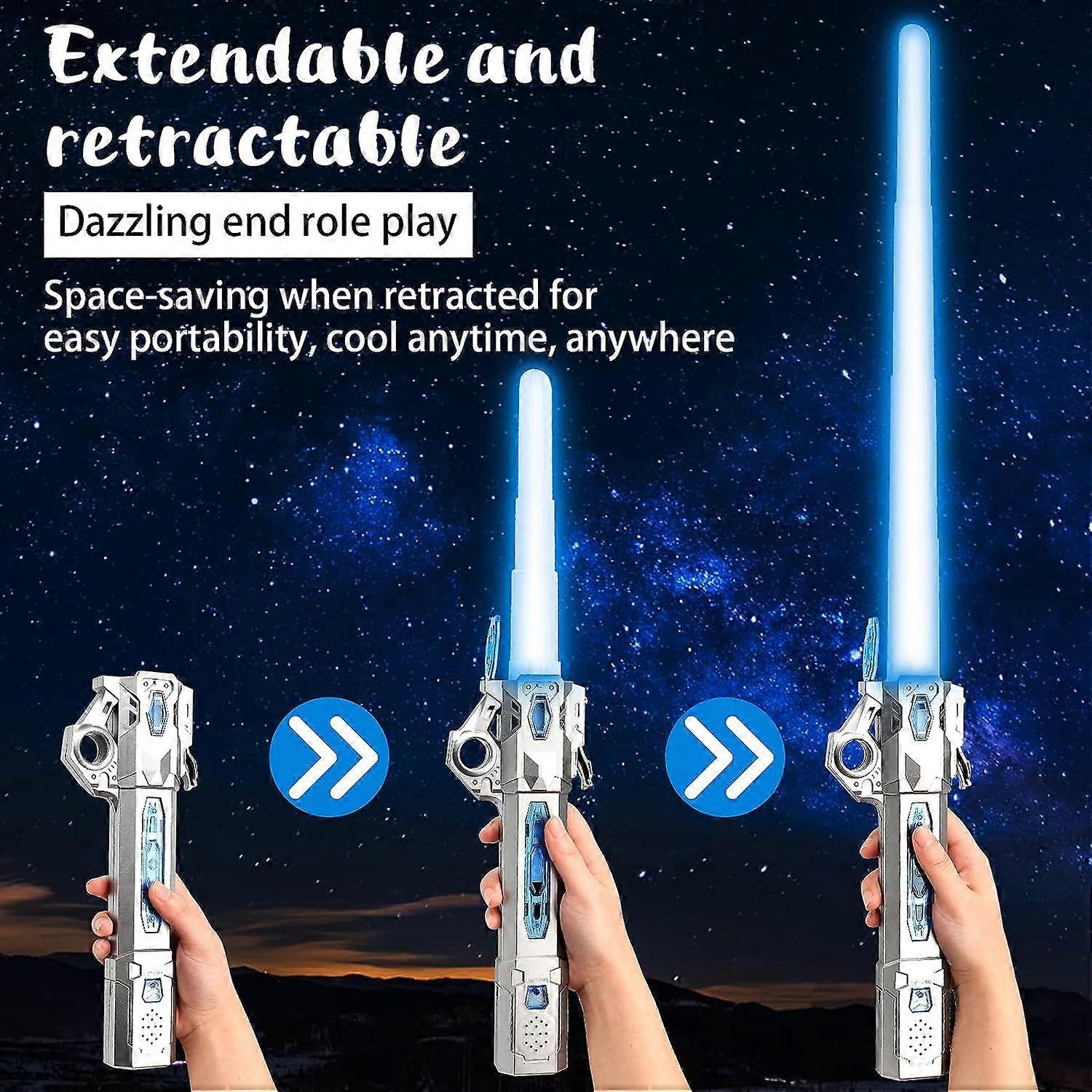 Lightsaber - Retractable Lightsaber with Sound - RGB 7 Colors and 4 ...