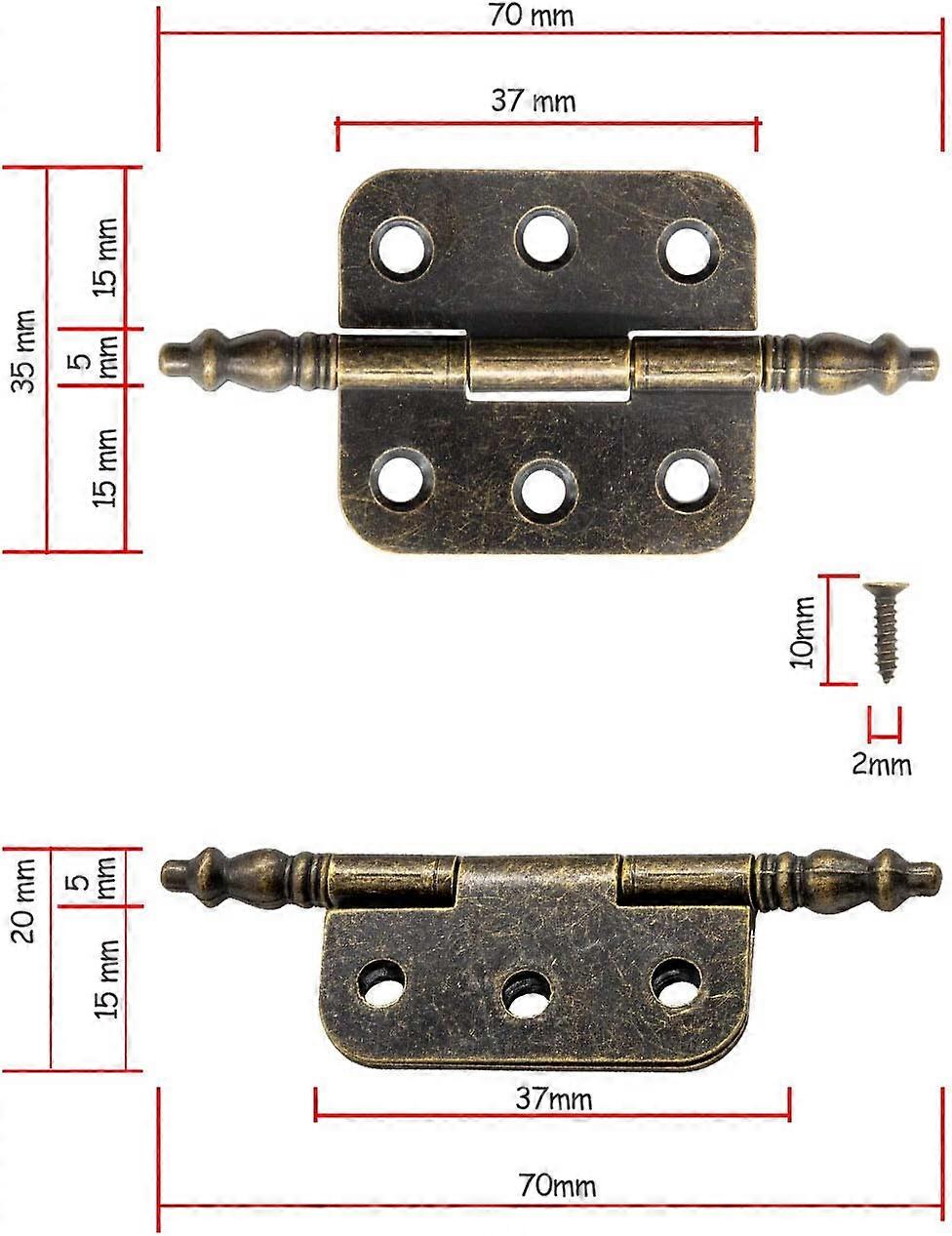Set of 4 antique metal hinges, iron hinges, classic design, for ...