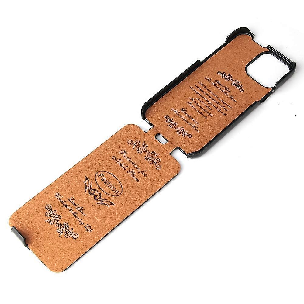 For iPhone 13 Pro Max Fierre Shann Retro Oil Wax Texture Vertical Flip ...