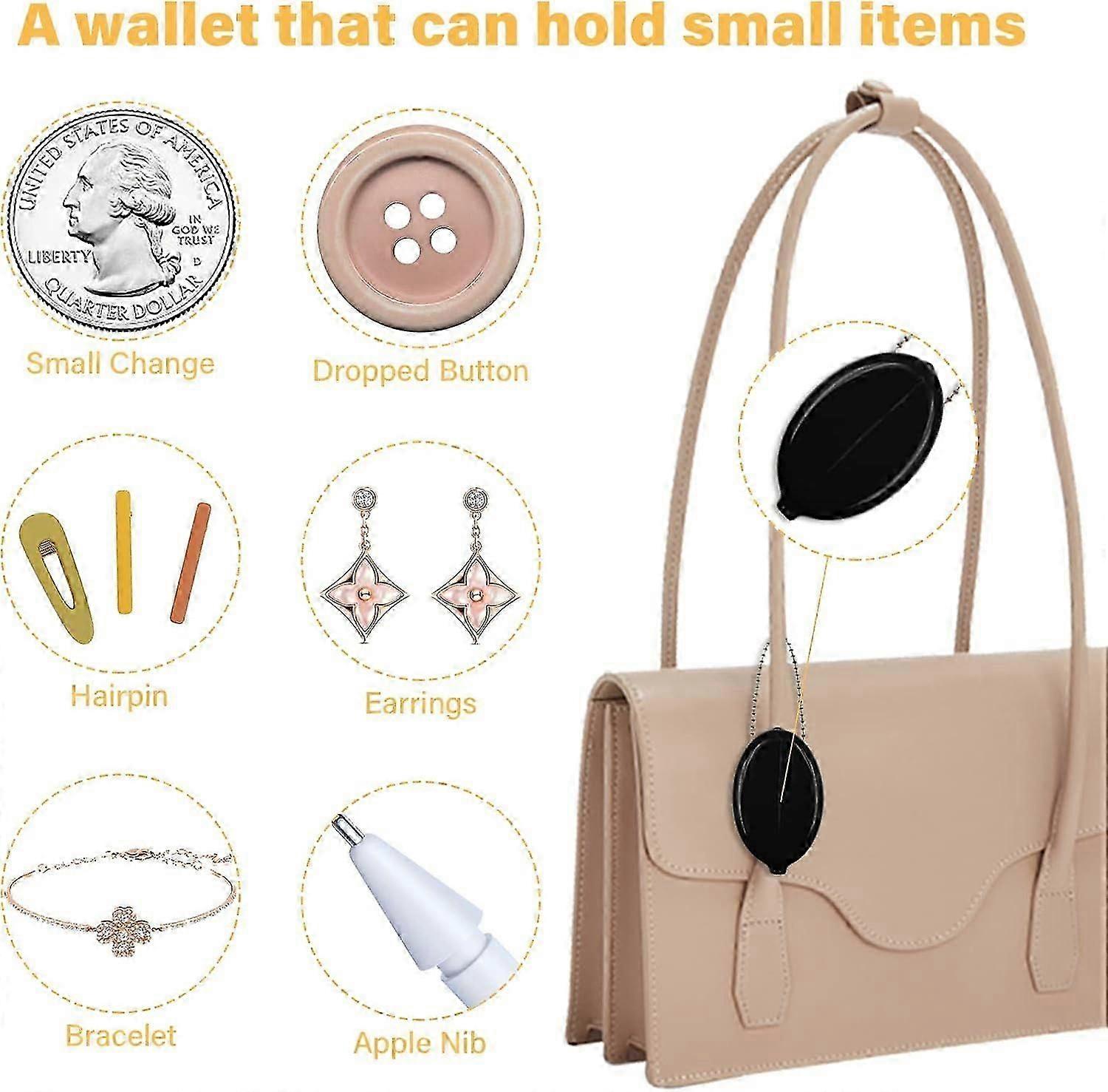 Black Blu eRed 3 Pieces Rubber Coin Purse, Oval Squeeze Coin Holders ...