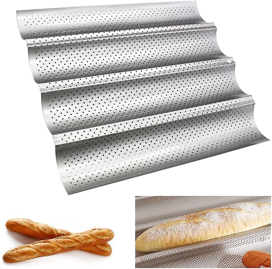 4 Waves Baguette Baking Tray Perforated Tray Baking Molds Pan For ...