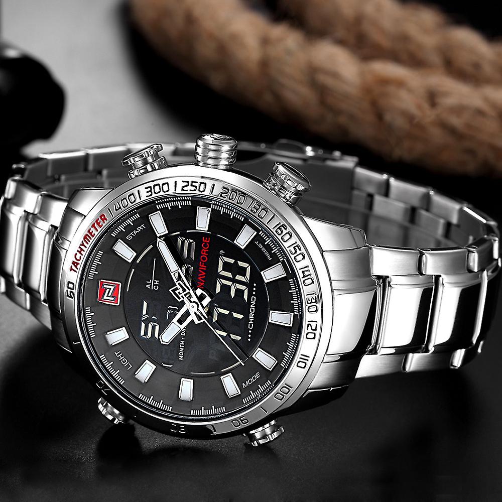 Naviforce Brand Men Military Sport Watches Mens Led Analog Digital ...