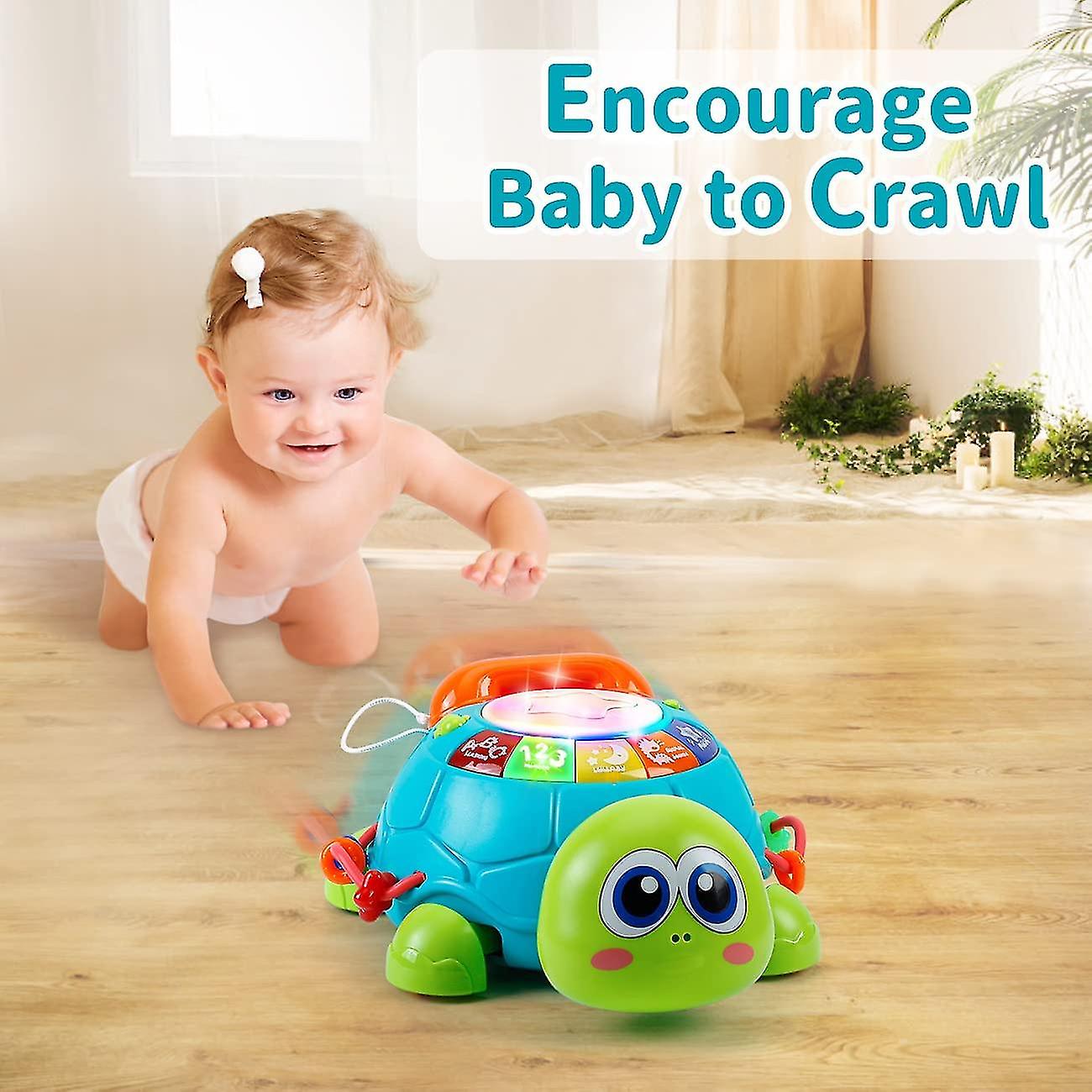 Baby Toys 6 To 12+ Months, Musical Crawling Turtle Toys For 0-6-12 ...