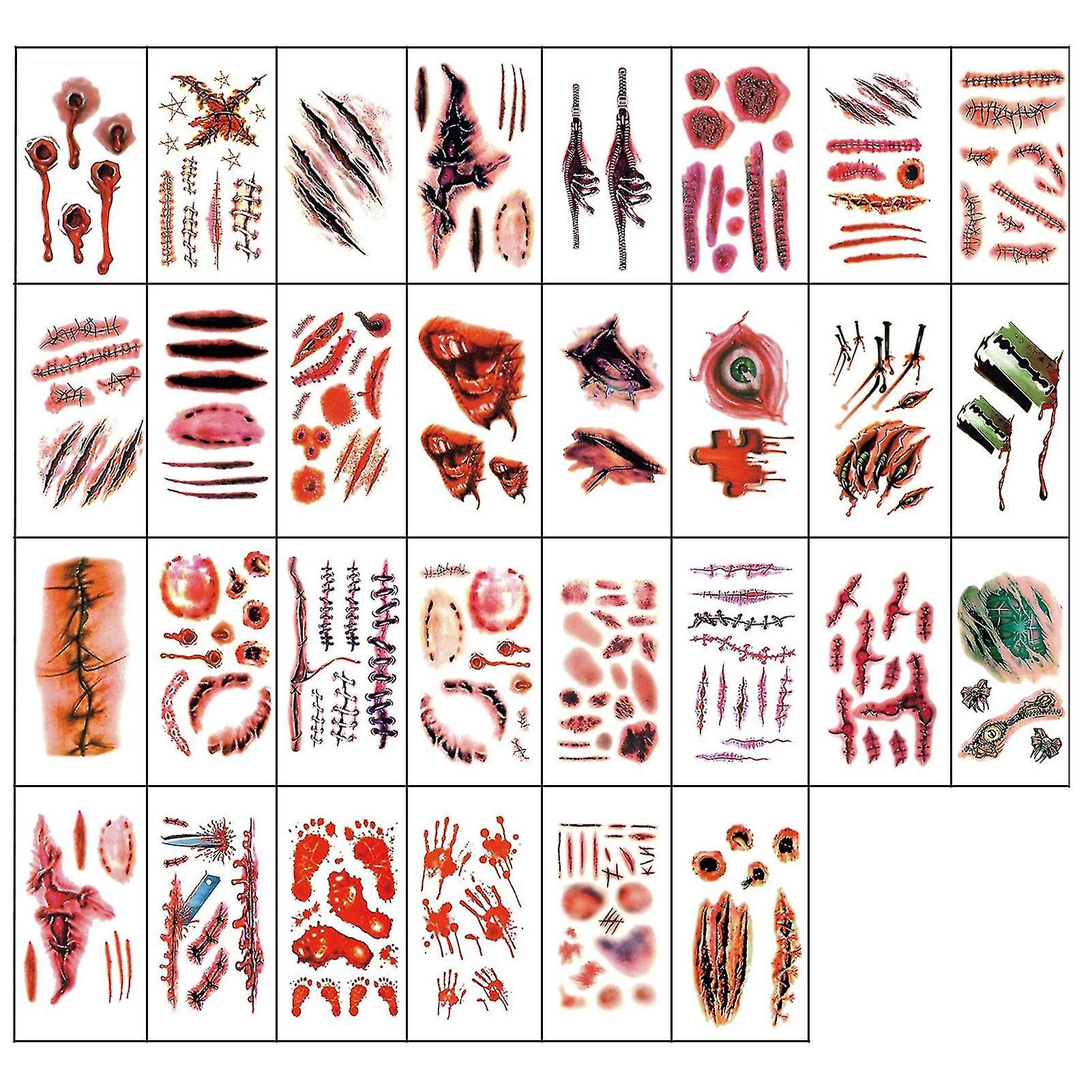 Wound Sticker Waterproof Realistic Simulation Diy Multi-patterns Horror ...