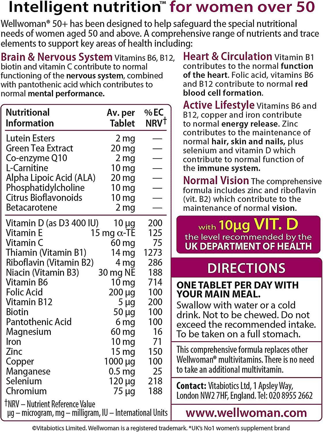 30x Vitabiotics Wellwoman Tablets 50+ Mens Vitamins Minerals - 3 Packs ...