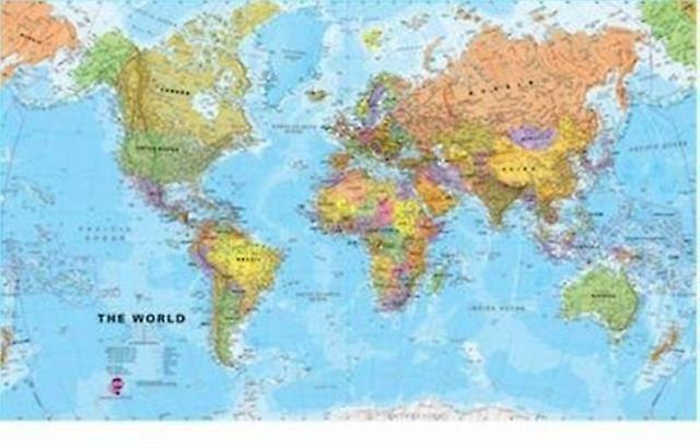 World Political Laminated - Maps International Ltd - Sheet map rolled ...
