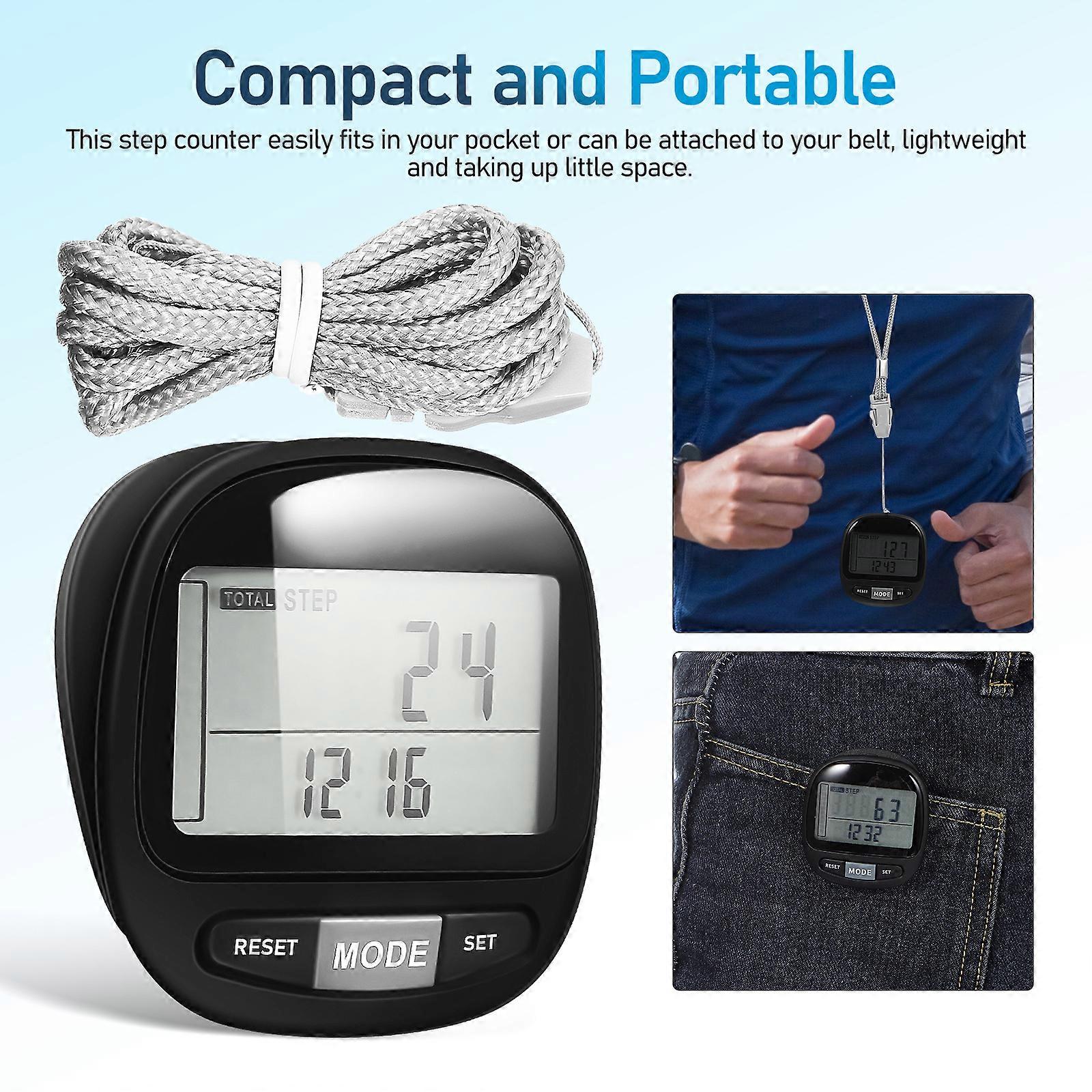 Walking Pedometer Portable Step Tracker Outdoor Pedometer Clip Walking ...