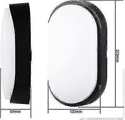 Elliptical 20w Led Wall Lamp Ceiling Light,6000k 2000lm Ip54,black ...