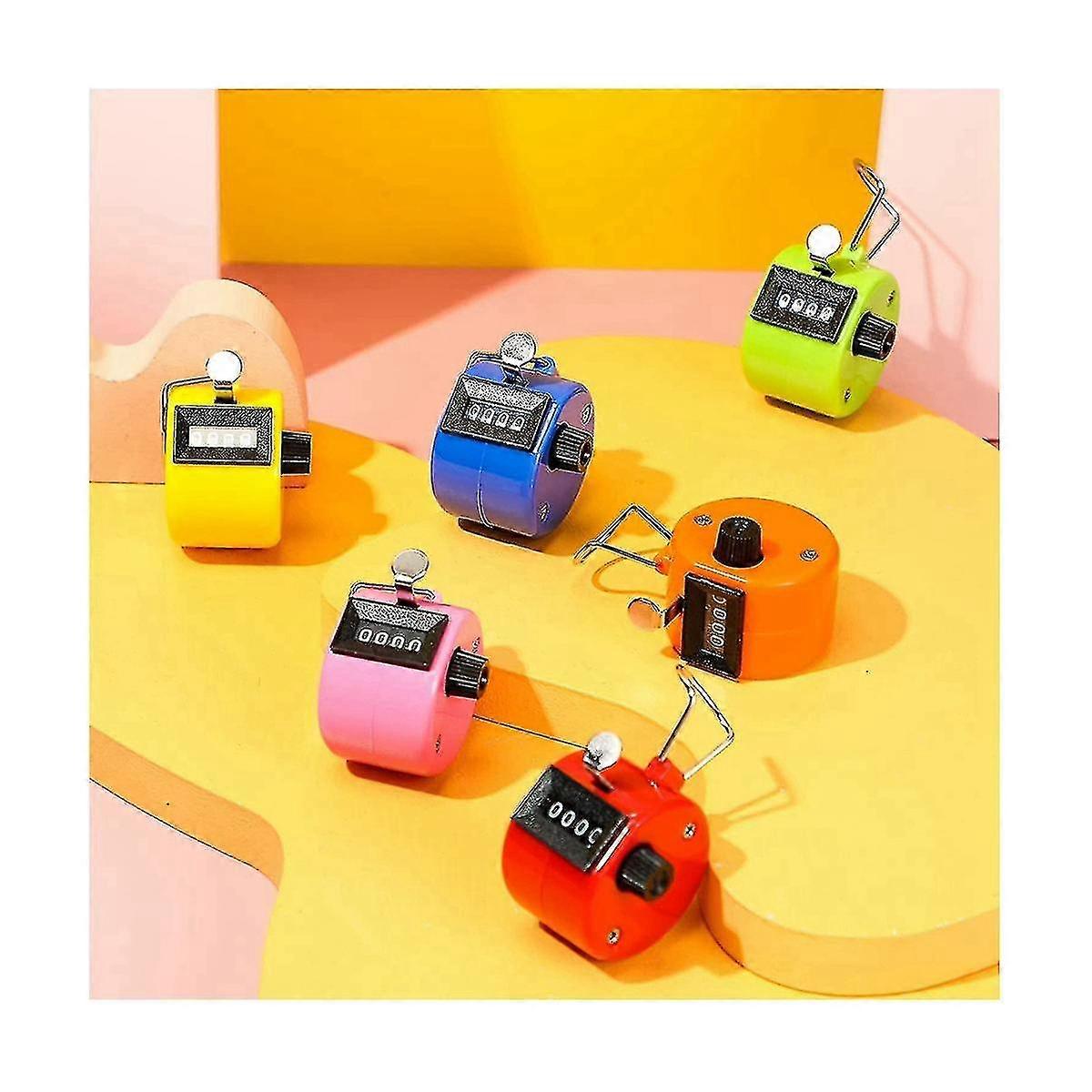 6 Pcs Hand Counter 4 Digit Mechanical Palm Click Counter Assorted Color ...