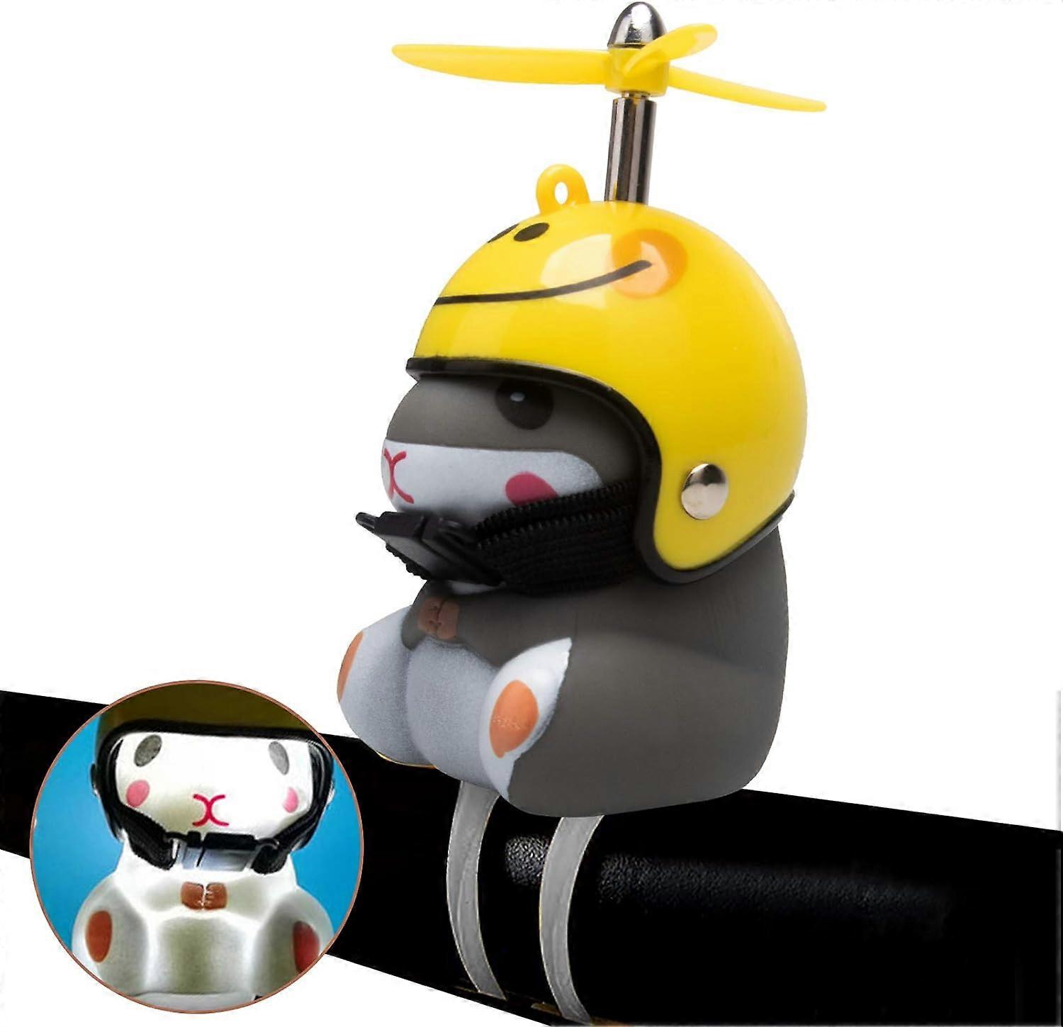 Helmet cute hamster bicycle horn, dashboard decoration hamster toy ...