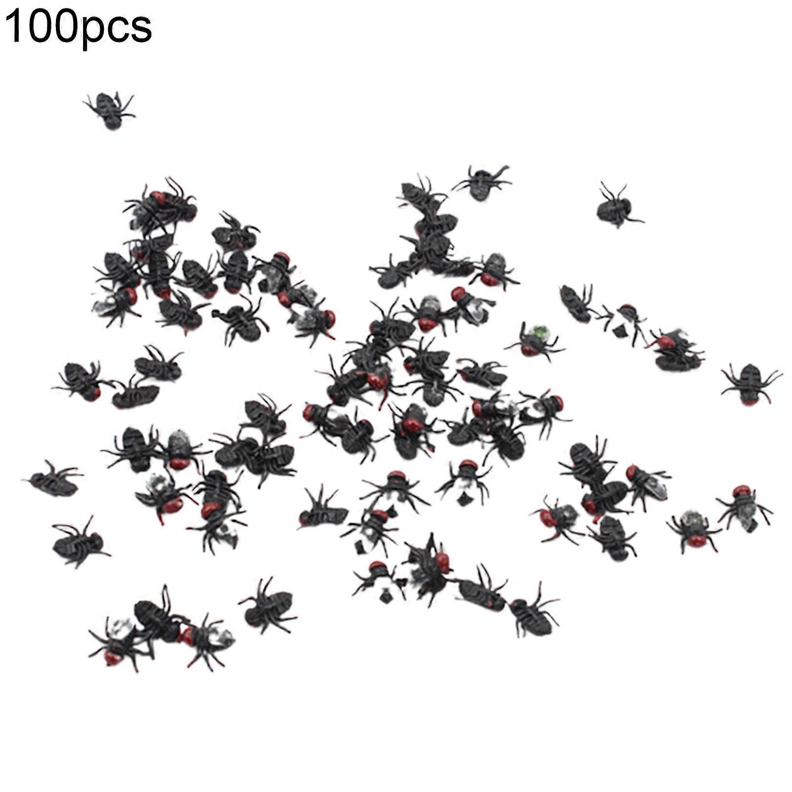Haloppe 100Pcs Fake Flies Realistic Tricky Props Halloween Party ...