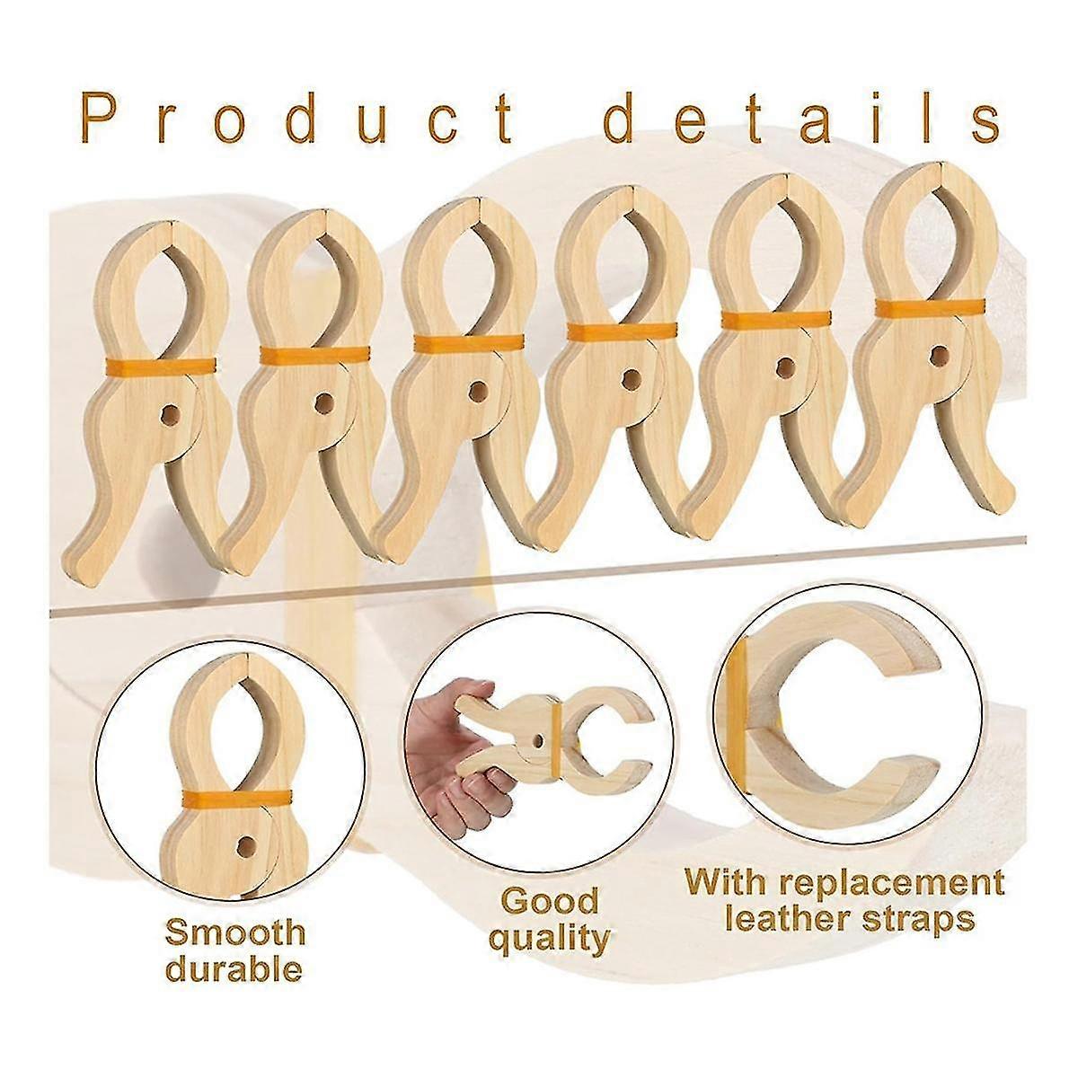 6 Pcs Wooden Play Clip Handmade Giant Clip Toys Wooden Clips for ...