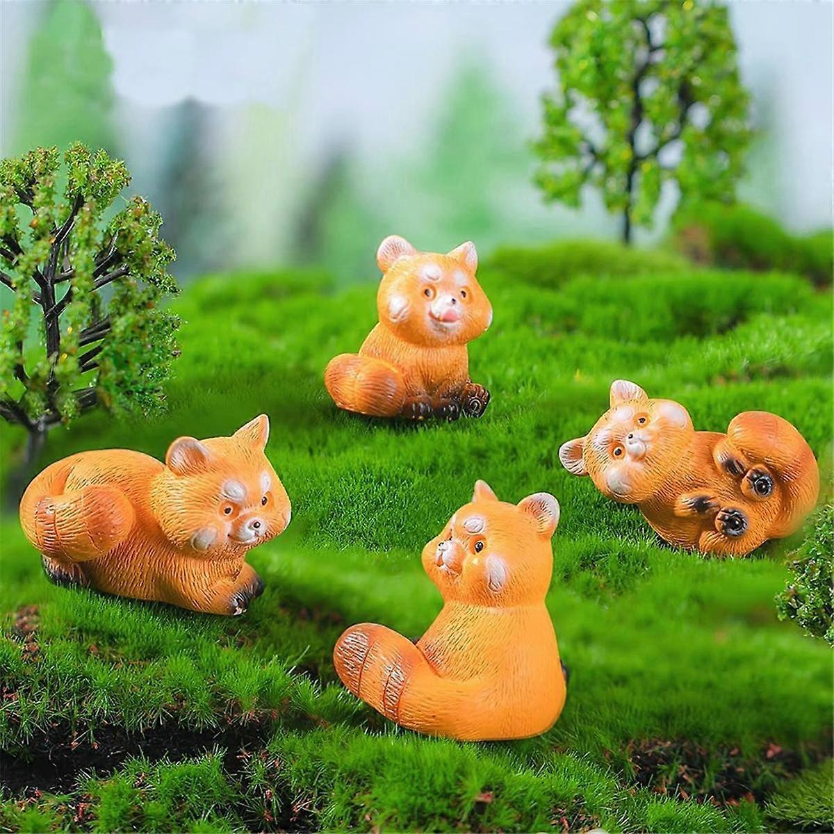 Miniature Small Figurines 1 Inch Cartoon Mini Red Panda Figures Set ...