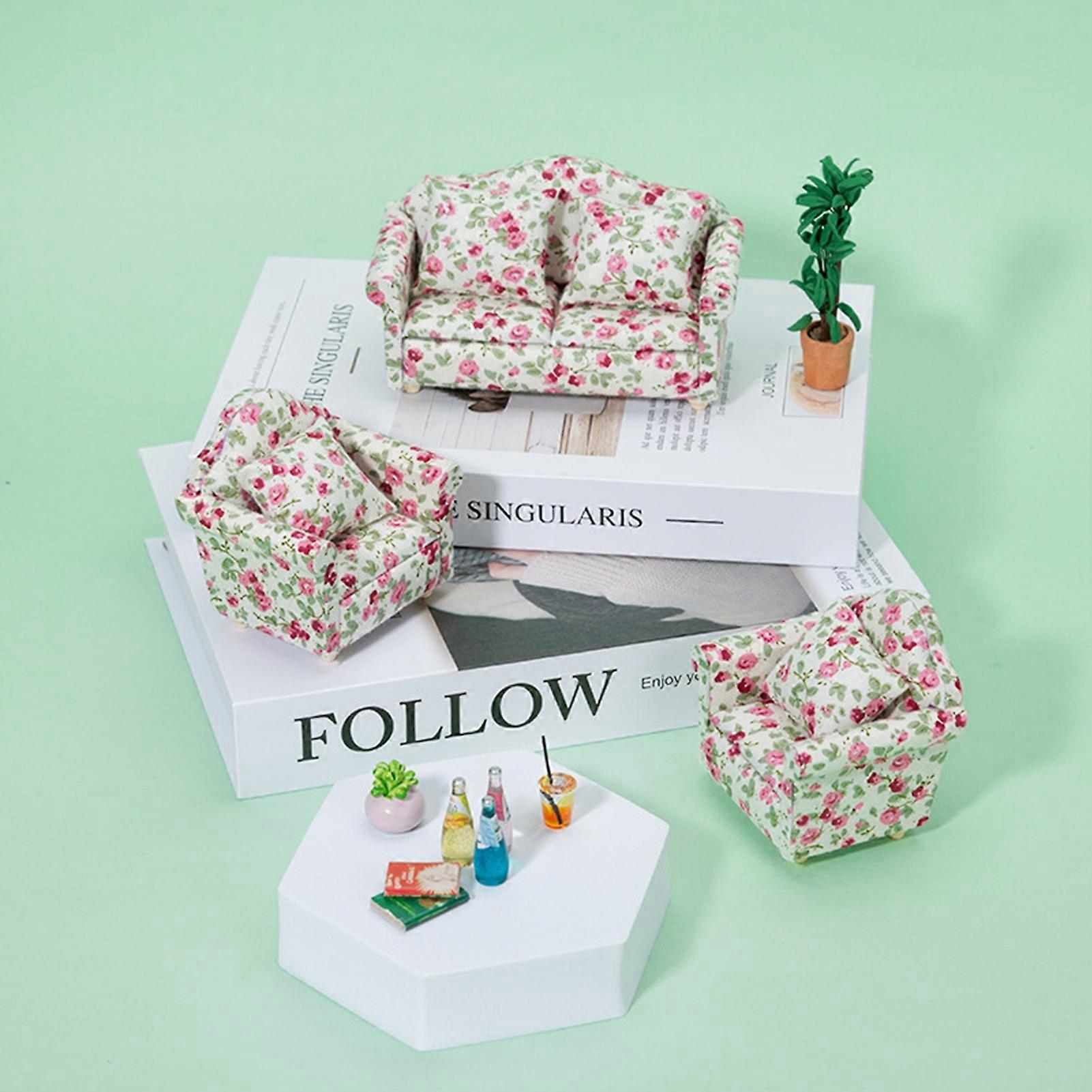 Mini Furniture Fashionable Decorative Compact Pretend Cosplay Sofa Kids ...