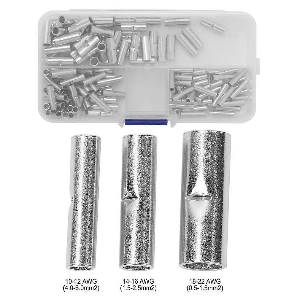 150 Piece Bare Non Insulated Butt Connector Splice Wire Terminal Kit ...