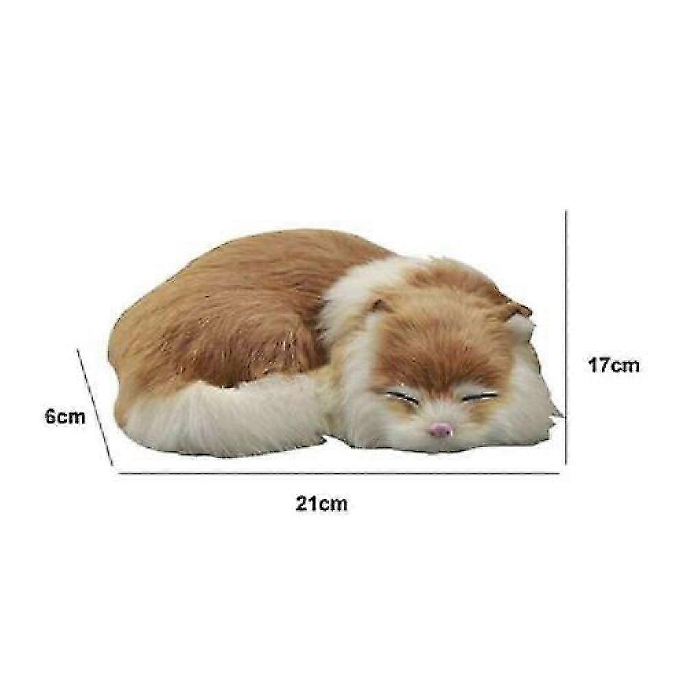 Realistic Sleeping Lifelike Cat Plush Fake Fur Life Size Furry House ...