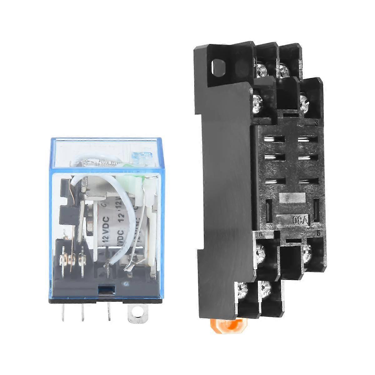 12V DC Coil Power Relay DPDT LY2NJ HH62P-L JQX-13F 10A With PTF08A Socket Base | Fruugo UK