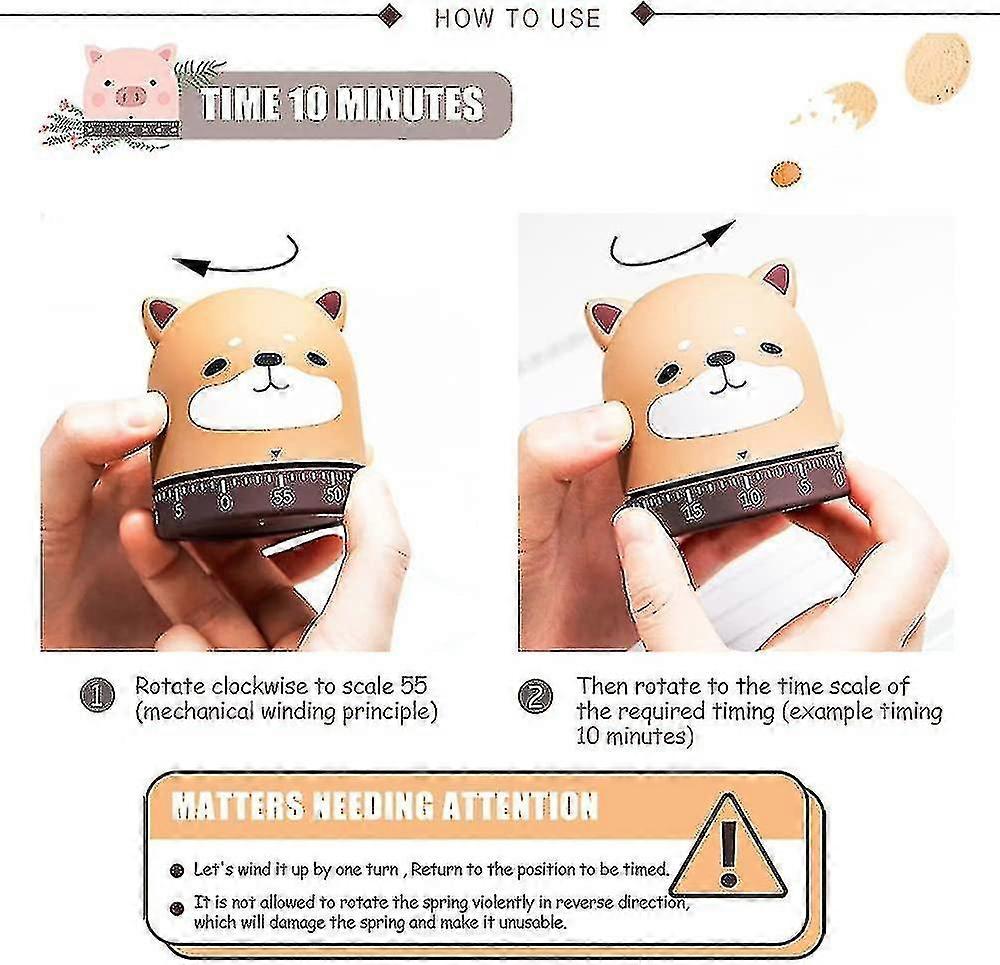 Kitchen Timer, Egg Timer Mechanical Countdown Timer Creative Cute Shape ...