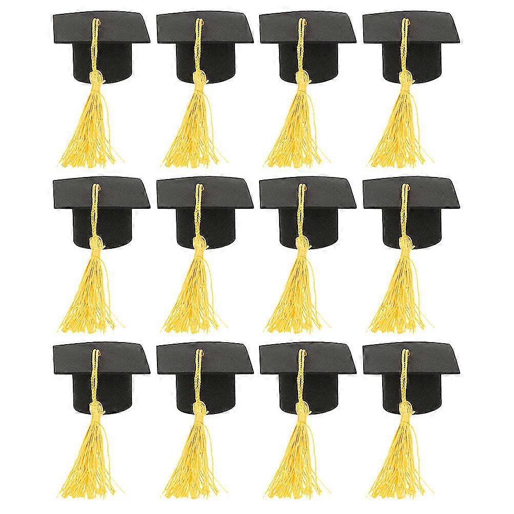 12pcs Cake Graduation Caps Bottle Toppers Bottle Graduation Caps Covers ...