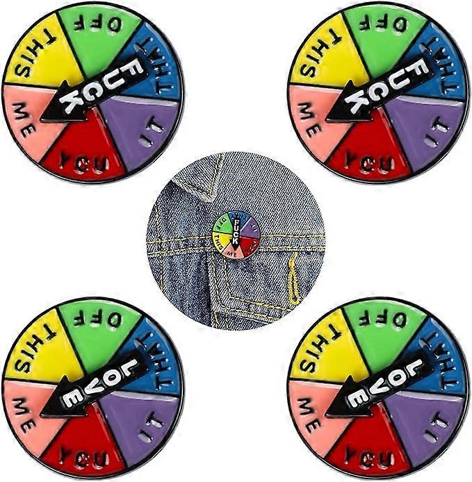 5pcs Lucky Wheel Enamel Pins, Funny Rotating Enamel Badge, Lucky ...