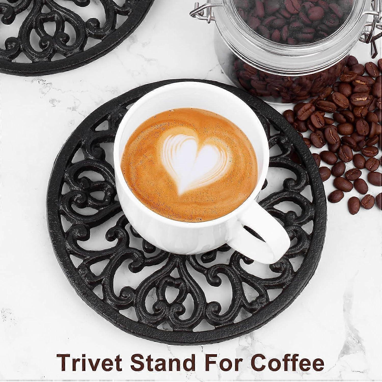 Cast Iron Trivet for Kitchen Table Hot Pots, Heat Resistant Metal ...