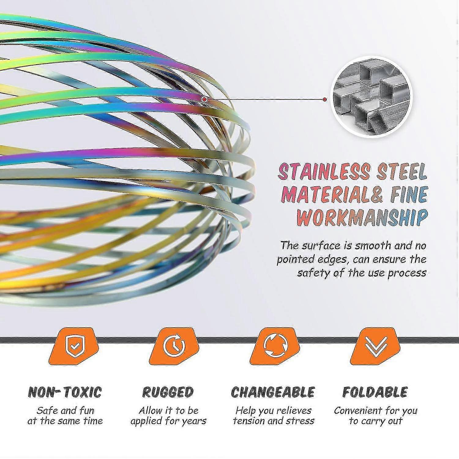 Flow Rings Toys 3d Arm Spring Magic Flow Ring Stainless Steel Multi ...