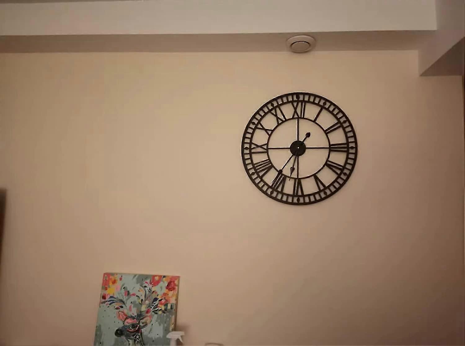 New,suitable Weatherproof Garden Clock Retro Roman Simple Iron Art ...