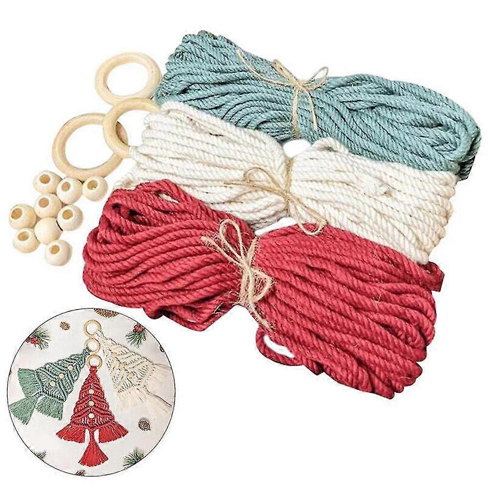 3pcs Christmas Tree Macrame Diy Kit, Handmade Diy Self-made Woven ...