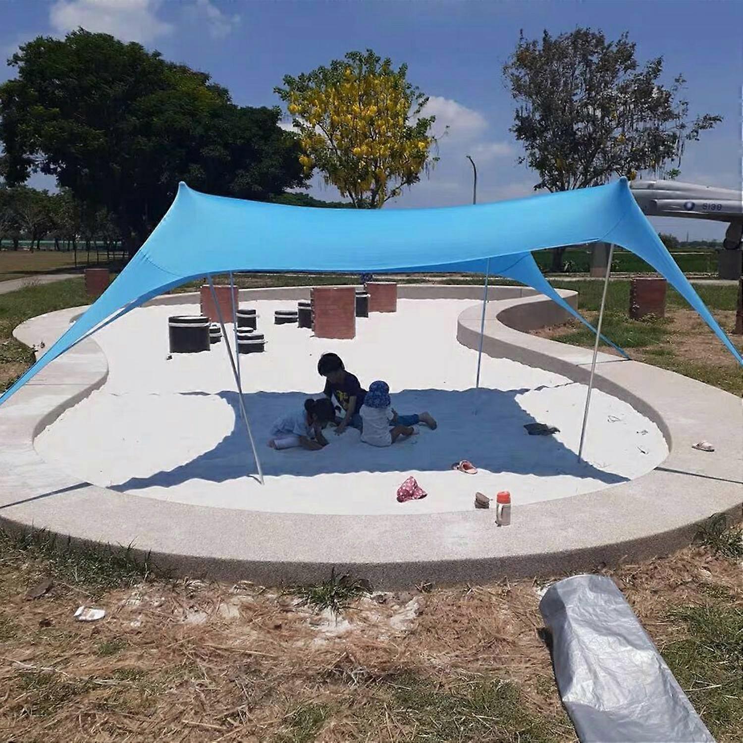 Beach Canopy Tent Sun Shade 2.1x2.1m Sun Shelter for Outdoor Camping ...
