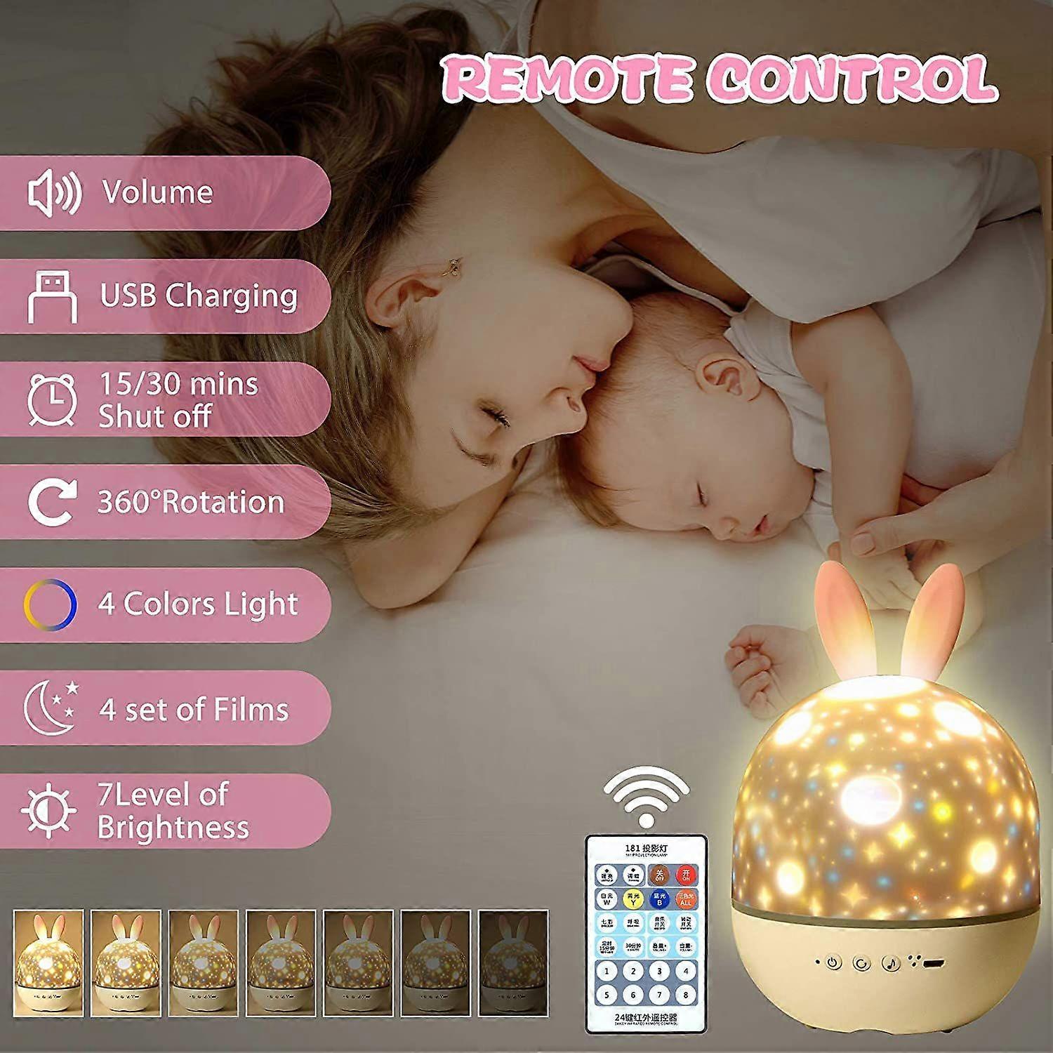 Night Light for Kids,Rotating Starry Night Light Projector with Remote ...