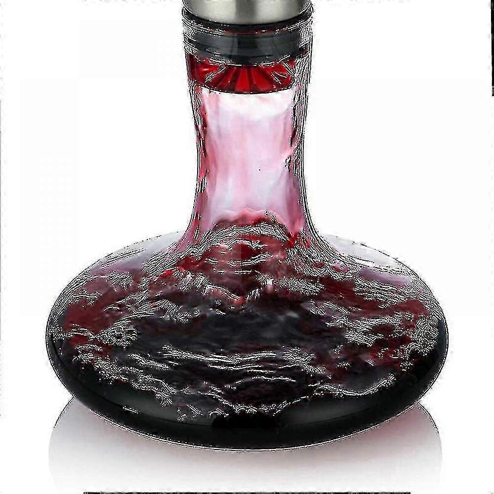 100% Lead-Free Hand Blown Crystal Wine Decanter with Integrated Aerator ...
